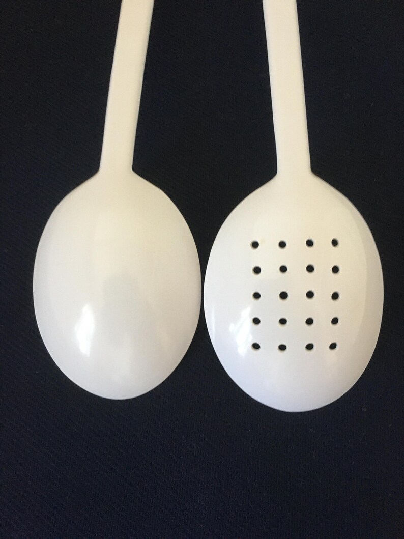 Ekco Patent Melamine Two Piece Cooking and Serving Spoons Solid Basting ...