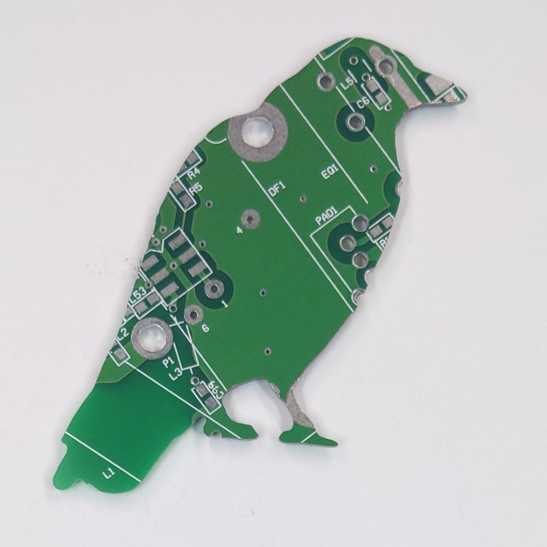 Raven Silhouette Cut Out of Recycled Circuit Board Choose | Etsy