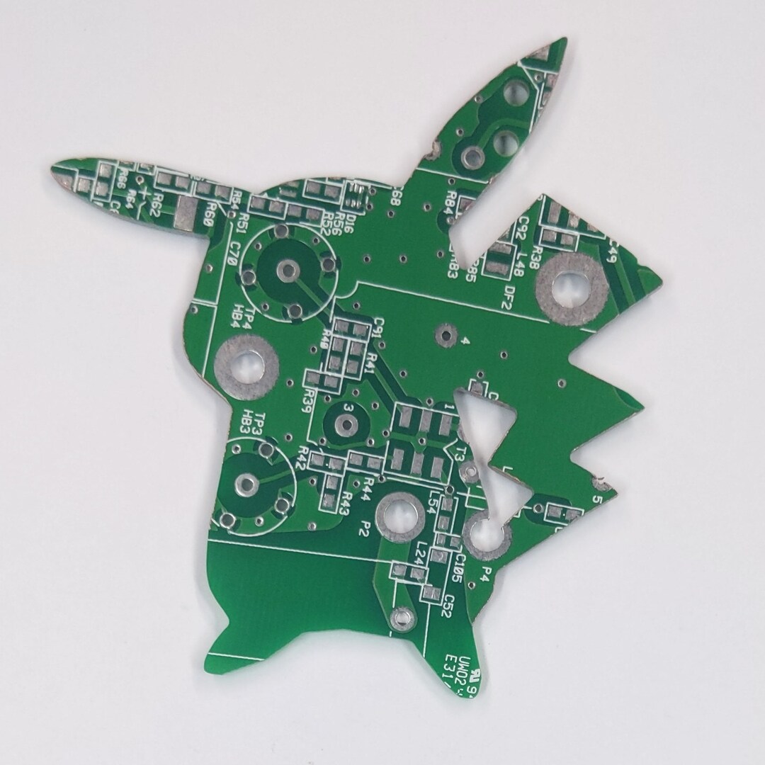 Pikachu Silhouette - Cut Out of Recycled Circuit Board - Choose Option ...