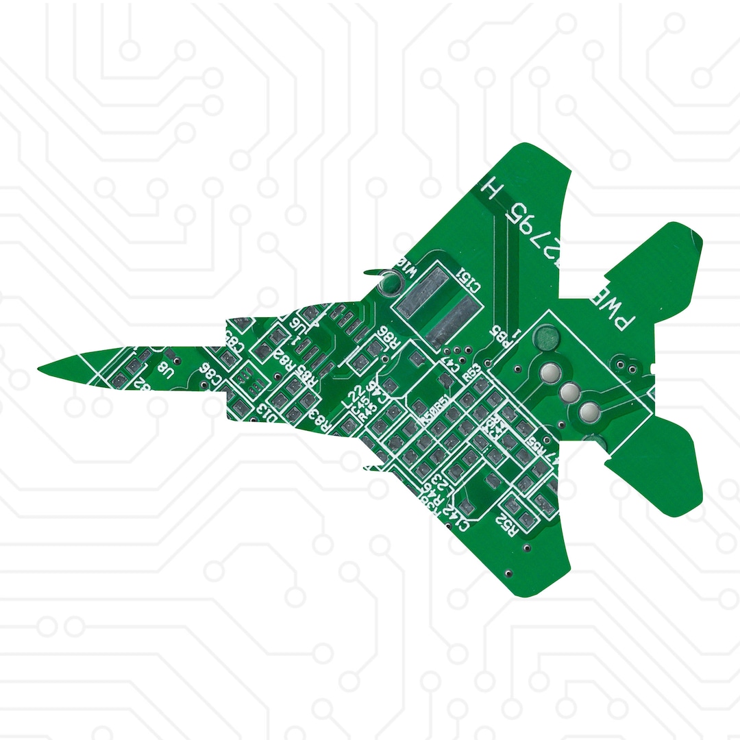 Recycled Circuit Board Fighter Jet: Magnet, Pin, or Ornament - Etsy