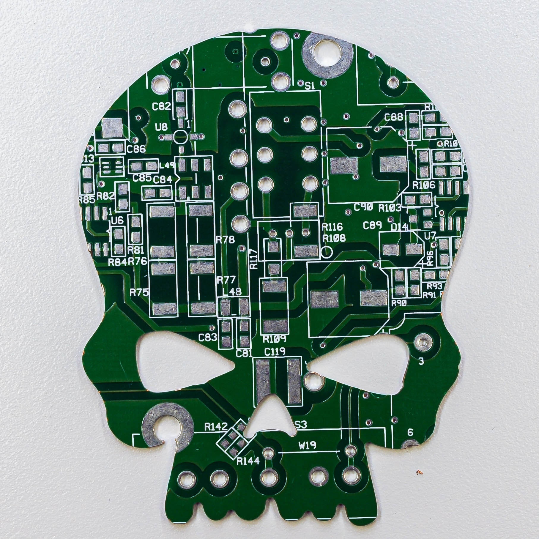 Skull - Cut From Recycled Circuit Board - Choose Option: Magnet, Pin or ...