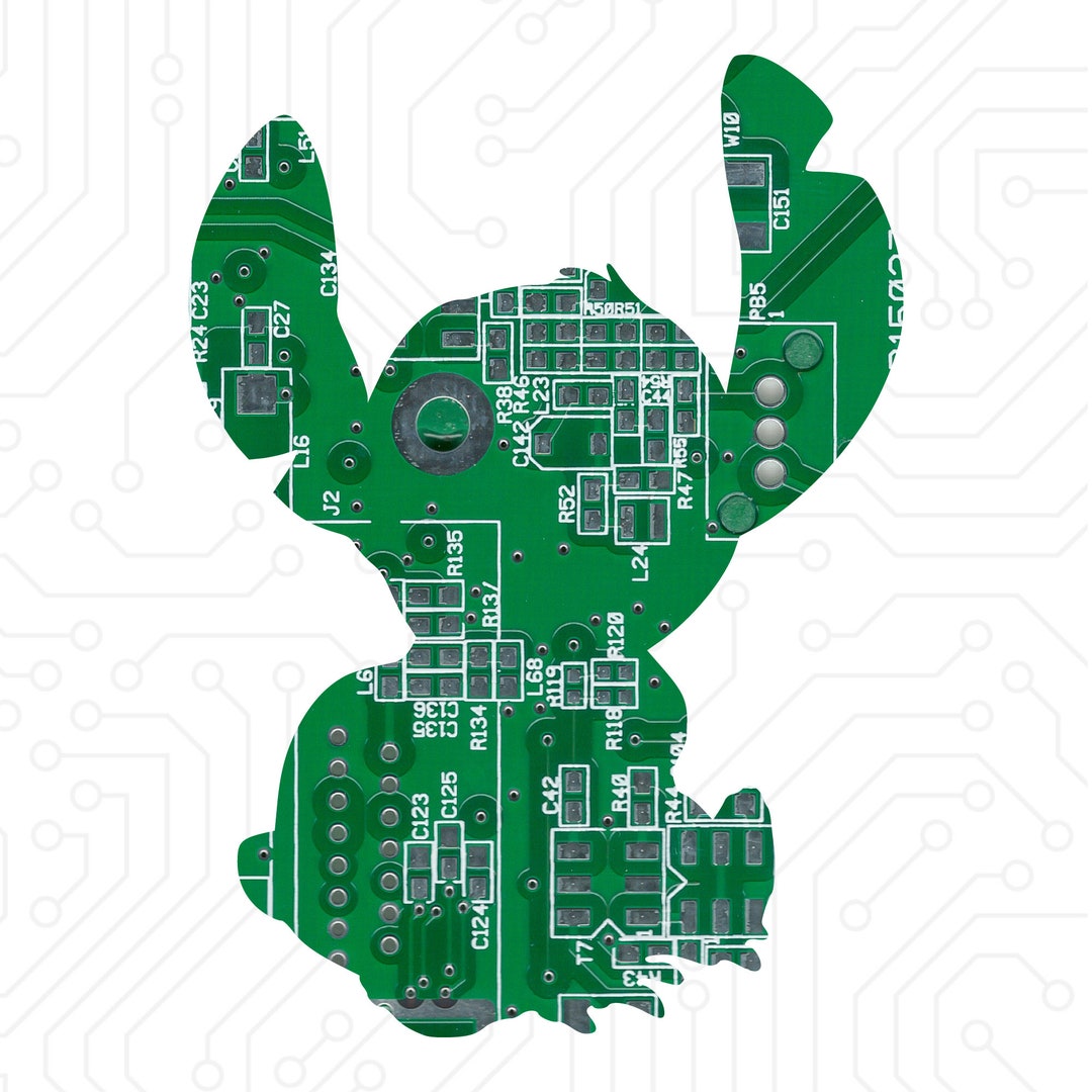 Stitch - Cut From Recycled Circuit Board - Choose Option: Magnet, Pin ...