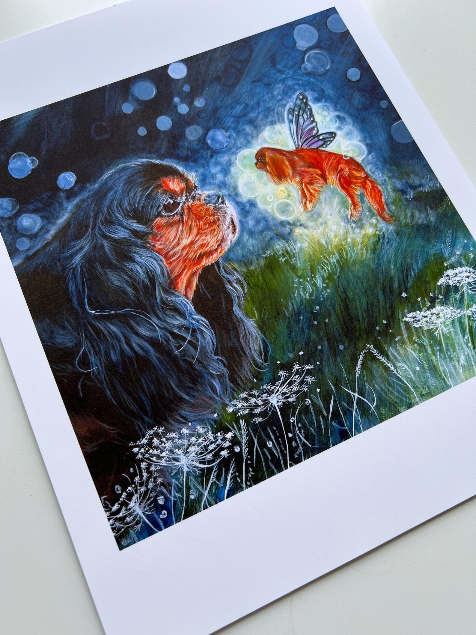 Cavalier King Charles Spaniel, Art Print by Charlene Elliott, Black ...