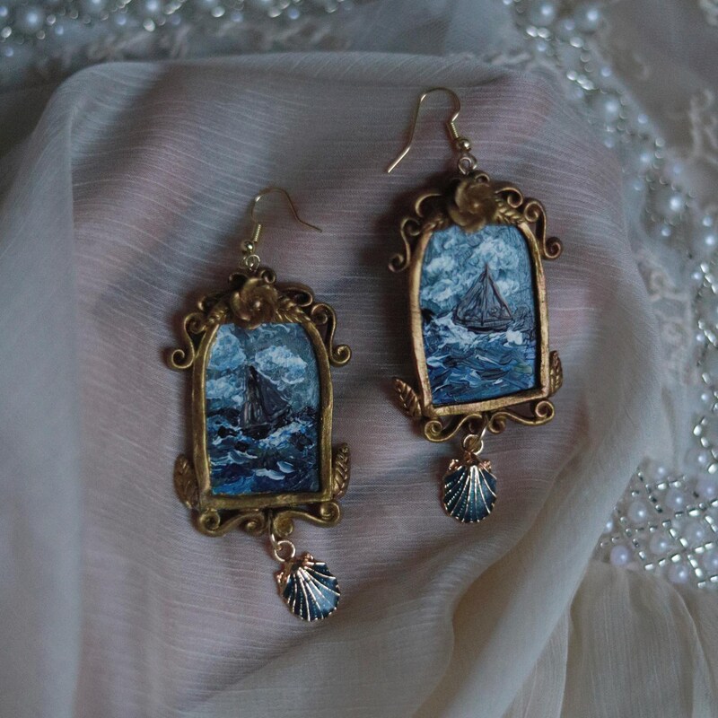 Vintage Sailboat Earrings - Etsy