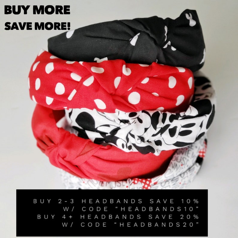 DISNEY KNOTTED HEADBANDS Disney Mickey Minnie Mouse Inspired - Etsy