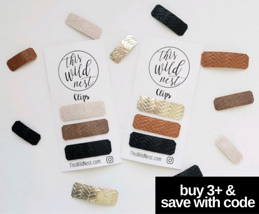 SNAP CLIPS: the Woven Snap Clip Set- Latte, Gold, Taupe, Camel & Black ...