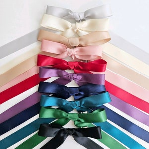 Hand Tied Satin Ribbon Bows- Long Tail Ribbon Bows - Etsy