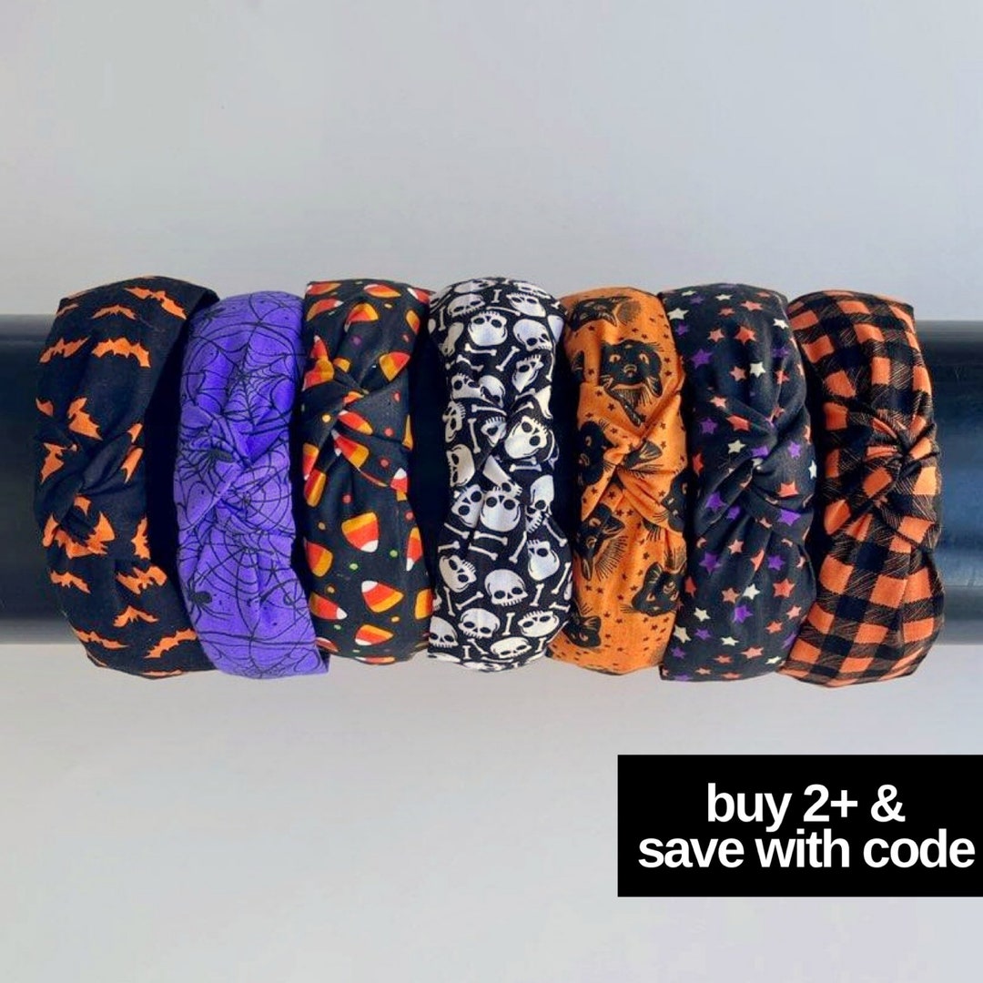 HALLOWEEN Womens KNOTTED HEADBANDS Halloween October Fall Knotted ...