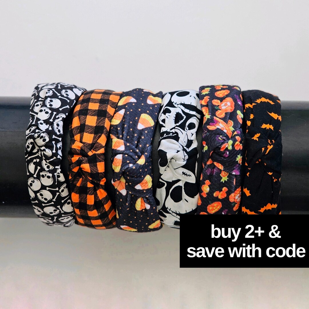 HALLOWEEN Womens KNOTTED HEADBANDS- Halloween October Fall Knotted ...