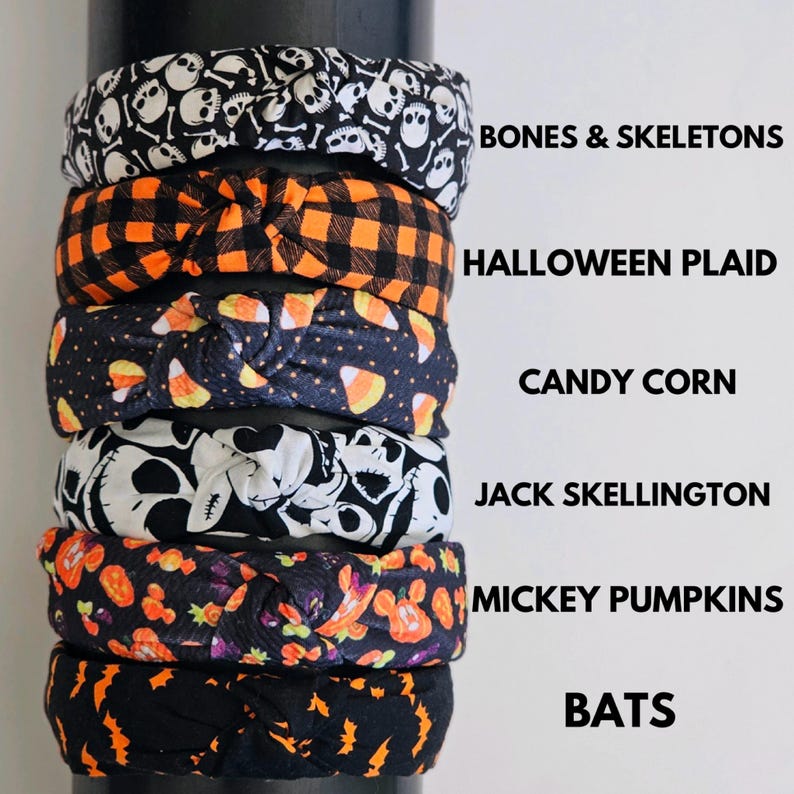 HALLOWEEN Womens KNOTTED HEADBANDS- Halloween October Fall Knotted ...