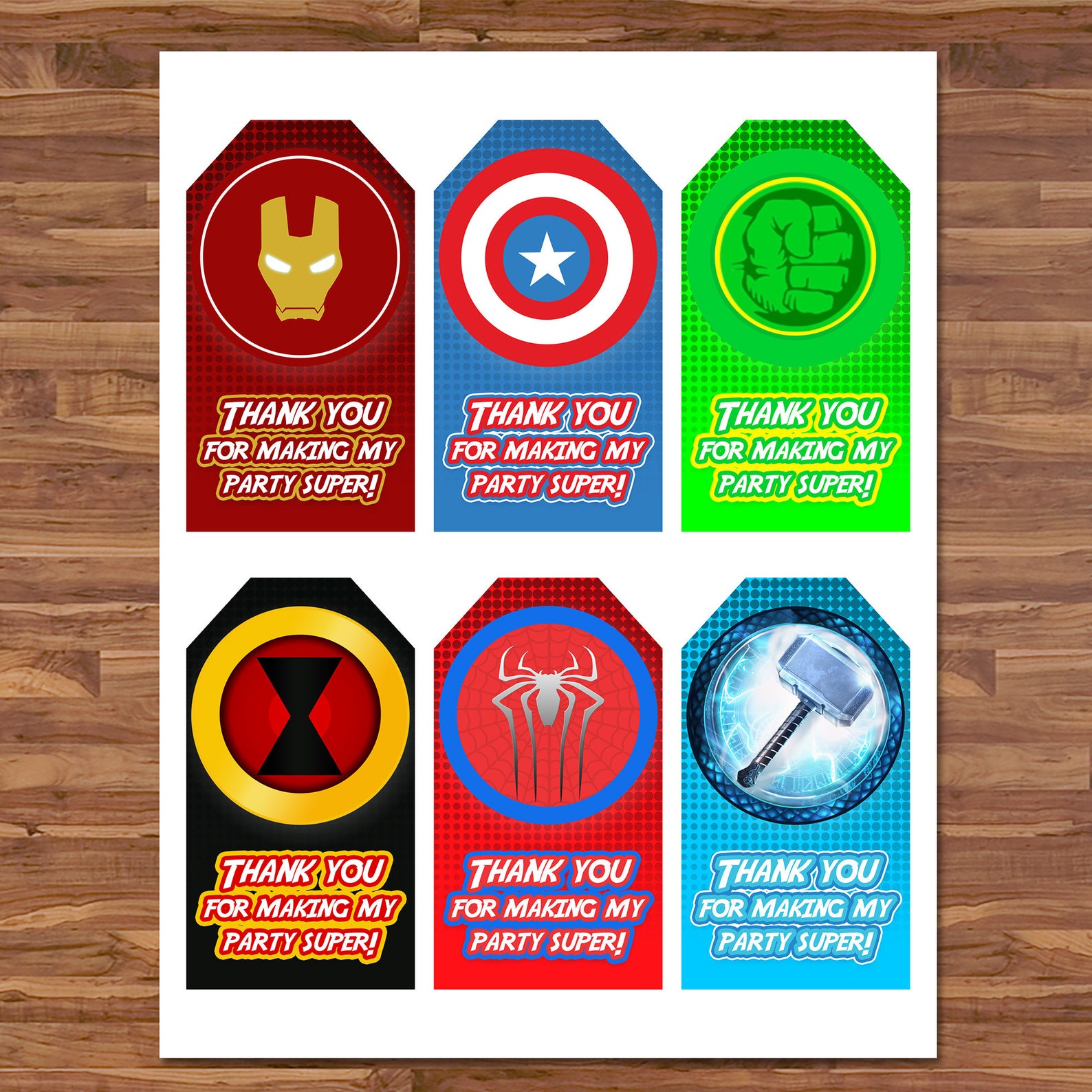 The Avengers Party Favor Tags Avengers Gift Tags Superhero | Etsy