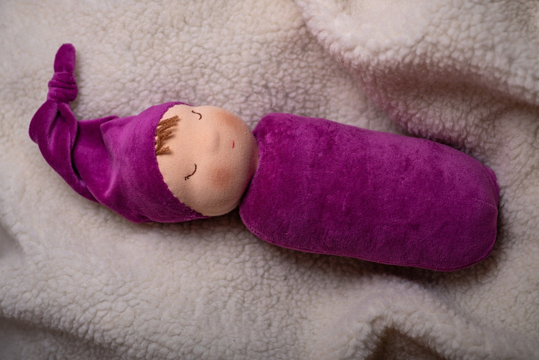 Waldorf Snuggle Baby Doll 12 Inch, Sensory Steiner Cuddle Doll, Waldorf ...