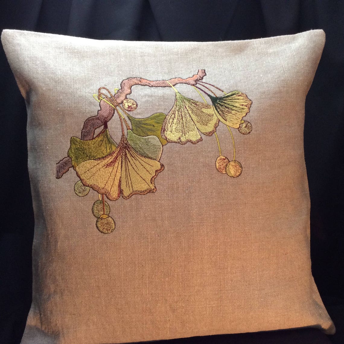 Gingko Pillow Gingko Branch William Morris Arts and Crafts Bungalow ...