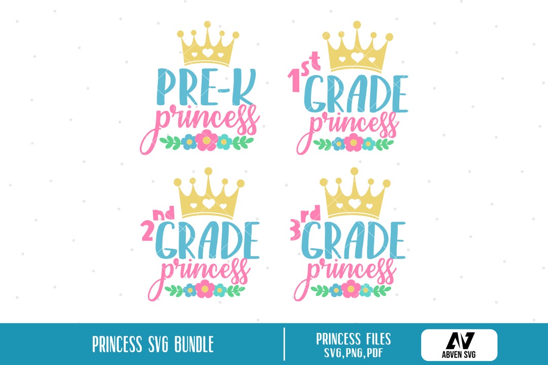 Princess Svg Pre-k Princess Svg First Grade Princess Svg - Etsy