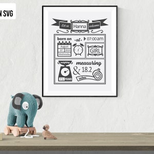 Birth Stats Svg, Birth Information Svg, Birth Statistics Svg, Newborn ...