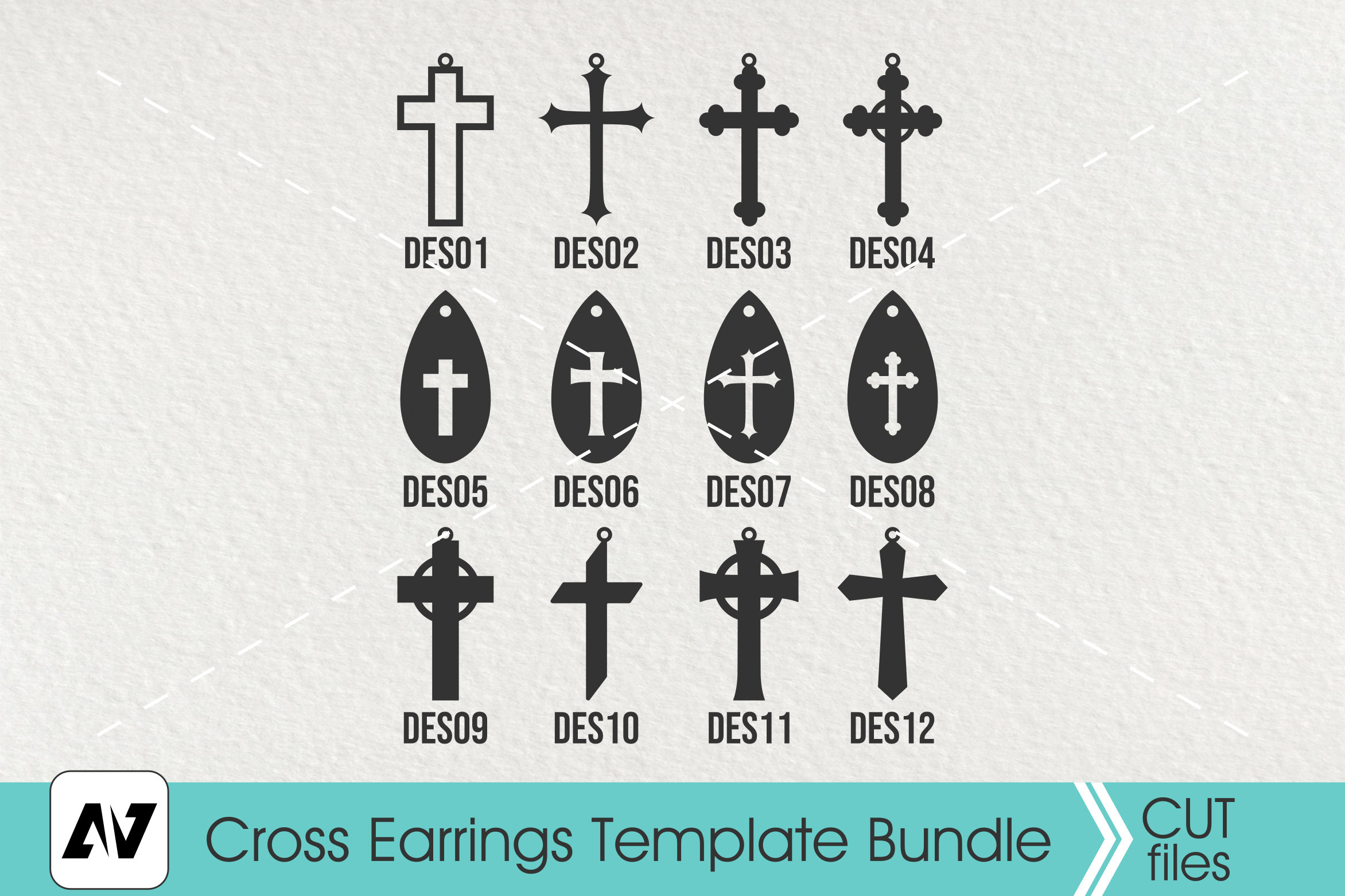Cross Earrings Svg Earrings Svg Earring Template Svg | Etsy