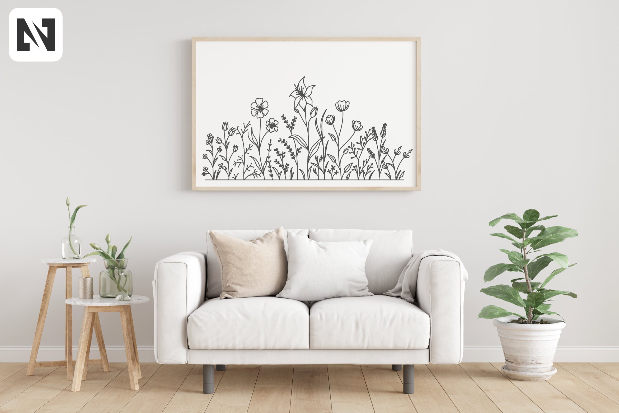 Floral Svg Flower Svg Floral Line Art Garden Svg Floral - Etsy