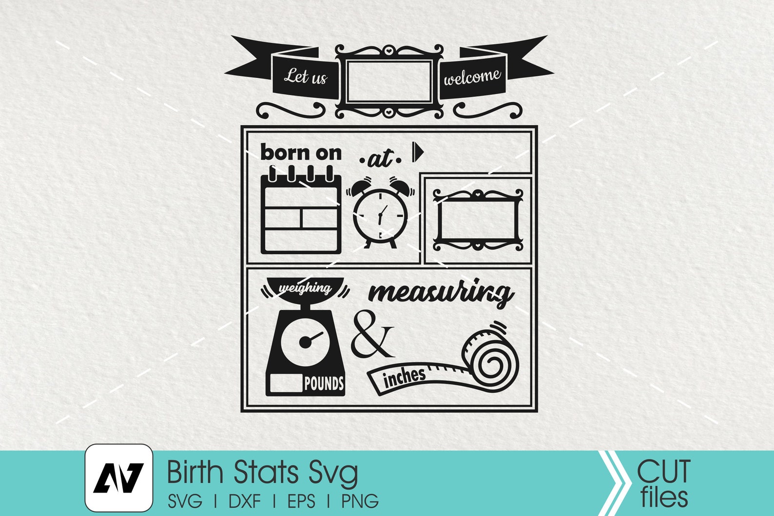 Birth Stats Svg Birth Information Svg Birth Statistics Svg | Etsy