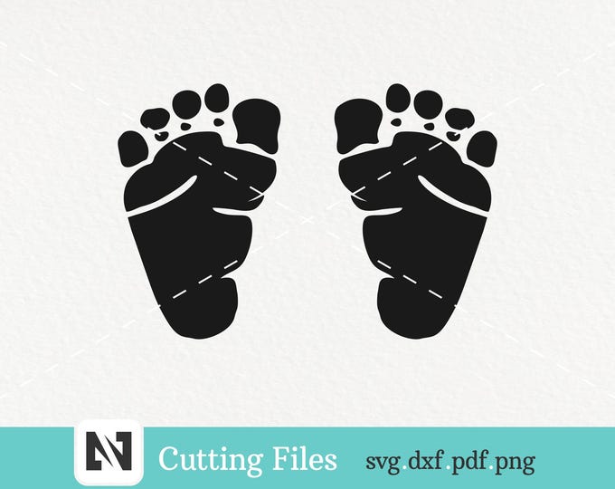 Baby Boy Blue Footprints .eps, .svg, .dxf & 1 .png Vinyl Cutter Ready ...