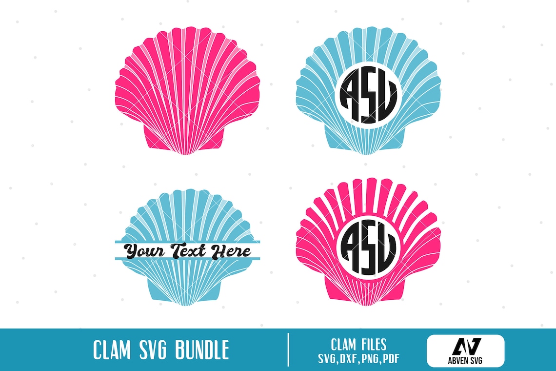 Shell Svg Shell Monogram Svg Seashell Svg Seashell Monogram | Etsy