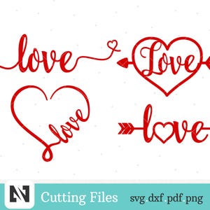 Love Svg, Love Heart Svg, Love Arrow Svg, Heart Svg, Love Clip Art ...