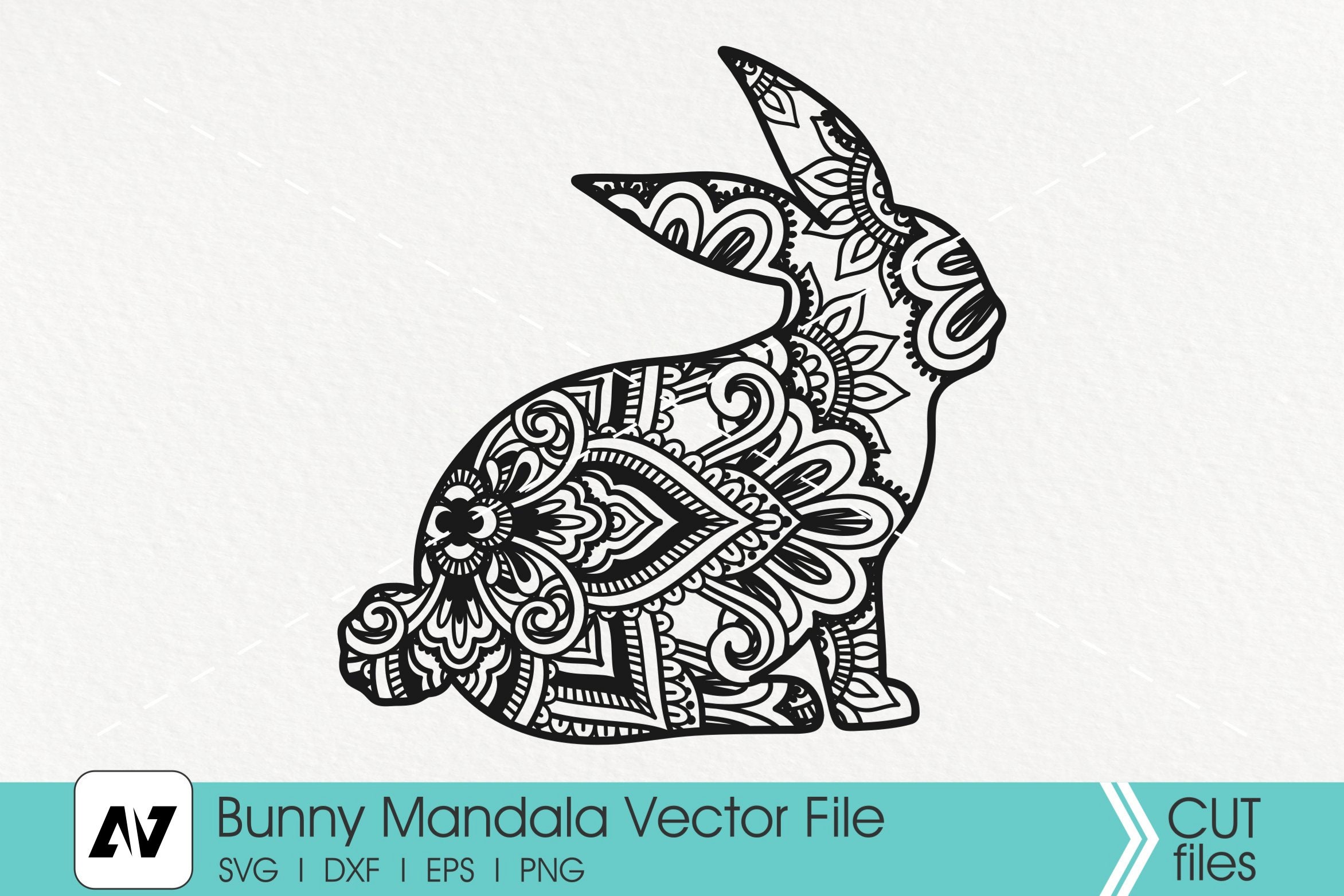 Bunny Svg Bunny Mandala Svg Mandala Svg Bunny Zentangle | Etsy
