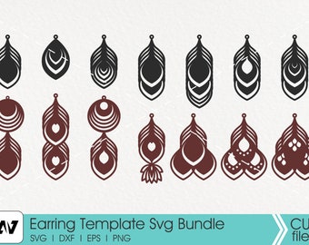 Rectangle Earrings SVG Rectangular Earring SVG Cutout - Etsy