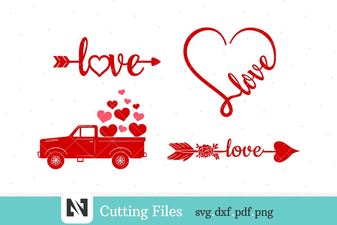 Love Svg, Love Clip Art, Heart Svg, Valentine Truck Svg, Heart Clip Art ...