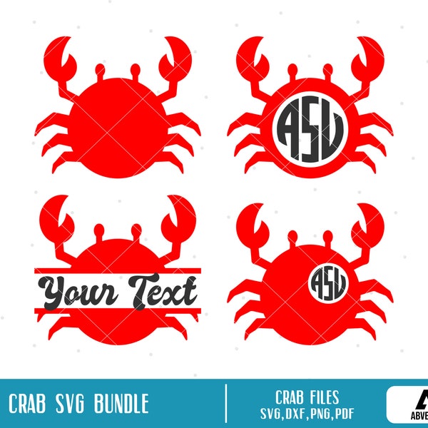Crab Monogram Svg - Etsy
