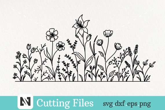 Floral Svg Flower Svg Floral Line Art Garden Svg Floral - Etsy