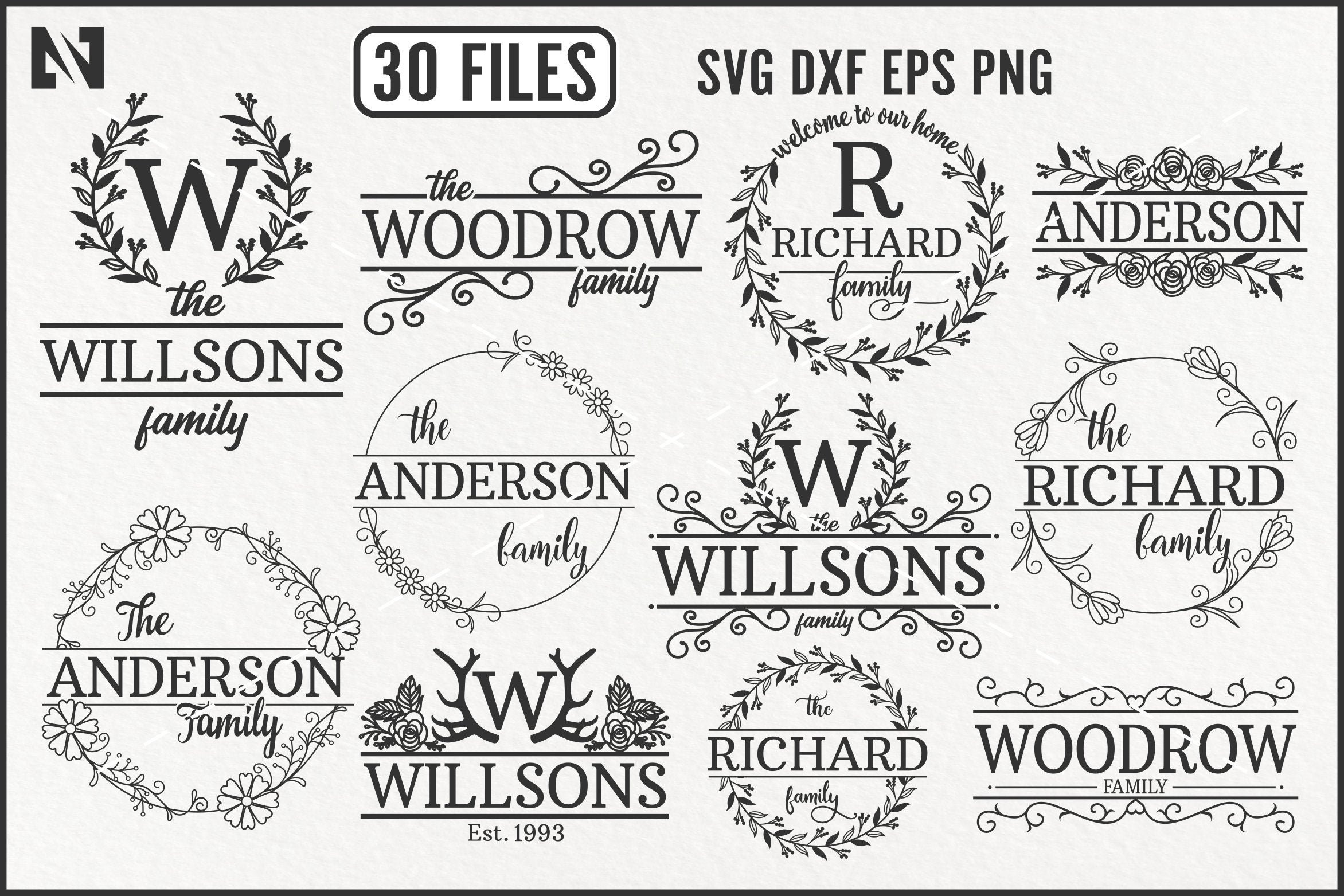 Family Monogram Svg Mailbox Svg Farmhouse Sign Svg Family - Etsy UK