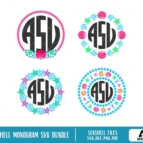 Shell Monogram Svg - Etsy