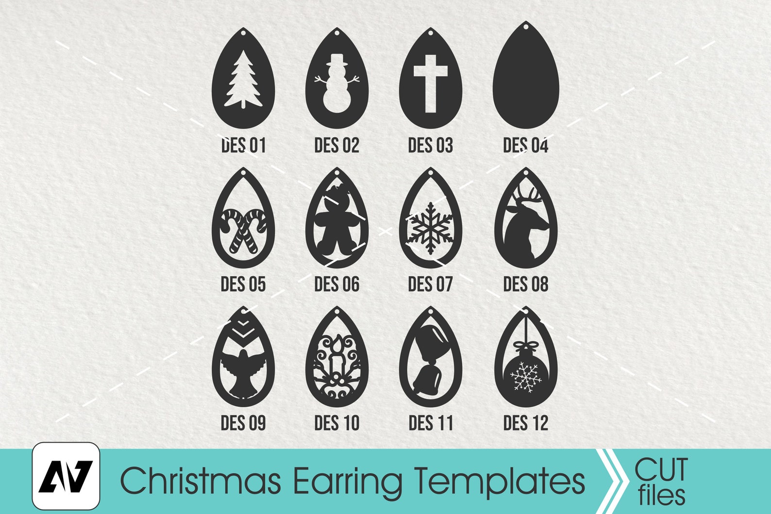 Earring Svg, Christmas Earring Svg, Earring Template Svg, Christmas Svg ...