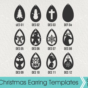 Earring Svg, Christmas Earring Svg, Earring Template Svg, Christmas Svg ...