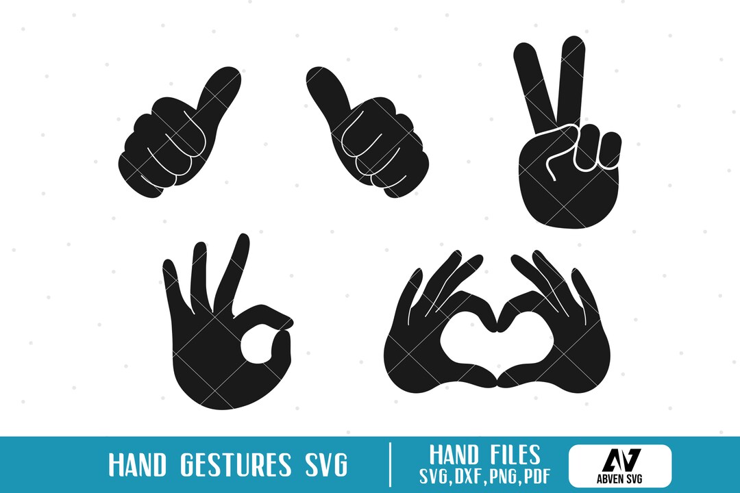 Hand Gesture Svg, Hand Svg, Hand Sign, Okay Sign Svg, Peace Sign Svg ...