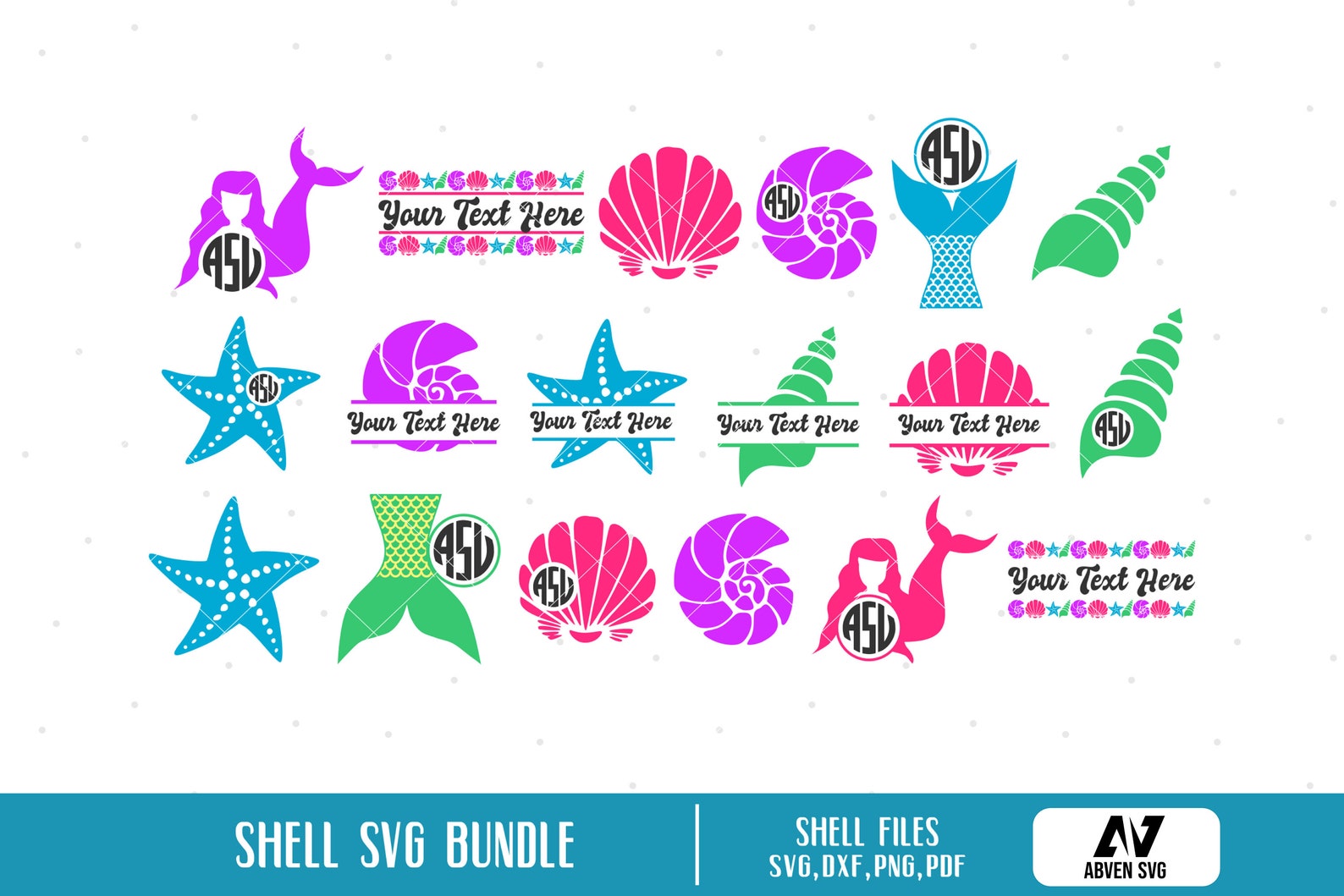 Shell Svg Seashell Svg Mermaid Svg Shell Monogram Svg Clam - Etsy