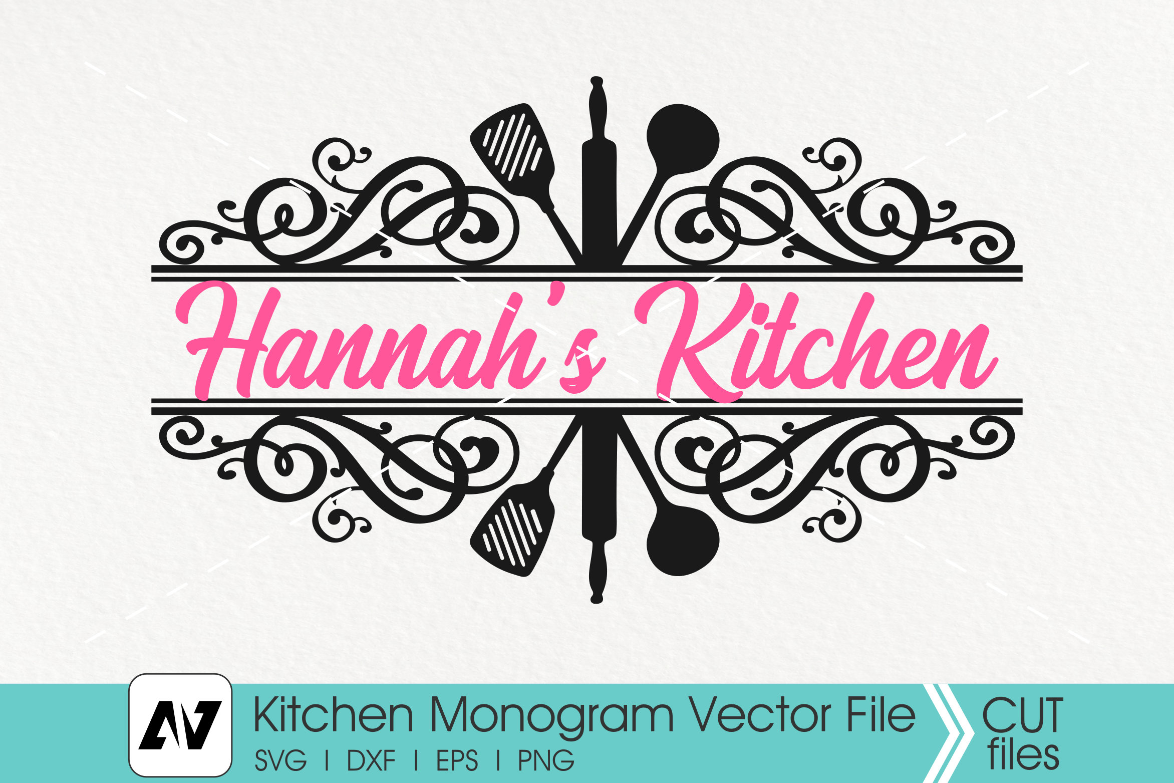 Kitchen Svg Kitchen Monogram Svg Cooking Svg Cooking Clip Etsy