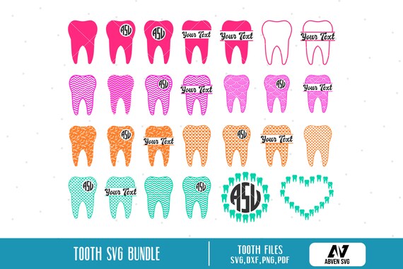 Dientes Svg Diente Svg Monograma de Dientes Svg Dentista - Etsy España