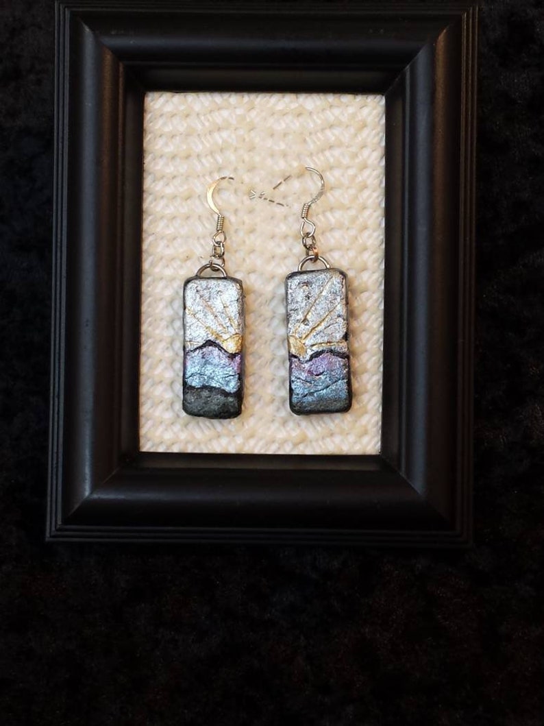 Blue Ridge Mountain Necklace, Landscape Jewelry Set, Triptych Necklace ...