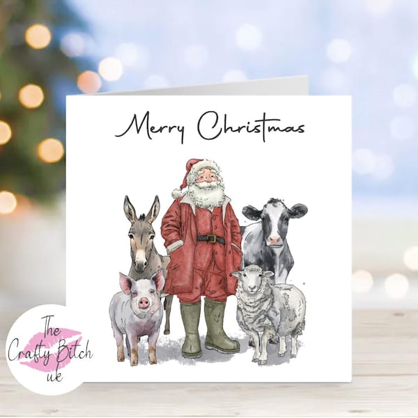 Farm Christmas Card - Etsy UK