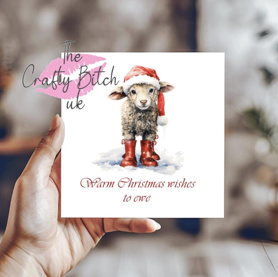 Sheep in Wellies Christmas Card - Etsy