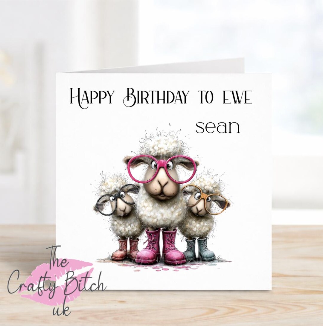 Personalised| Happy Birthday| to Ewe|sheep| Female| Male - Etsy