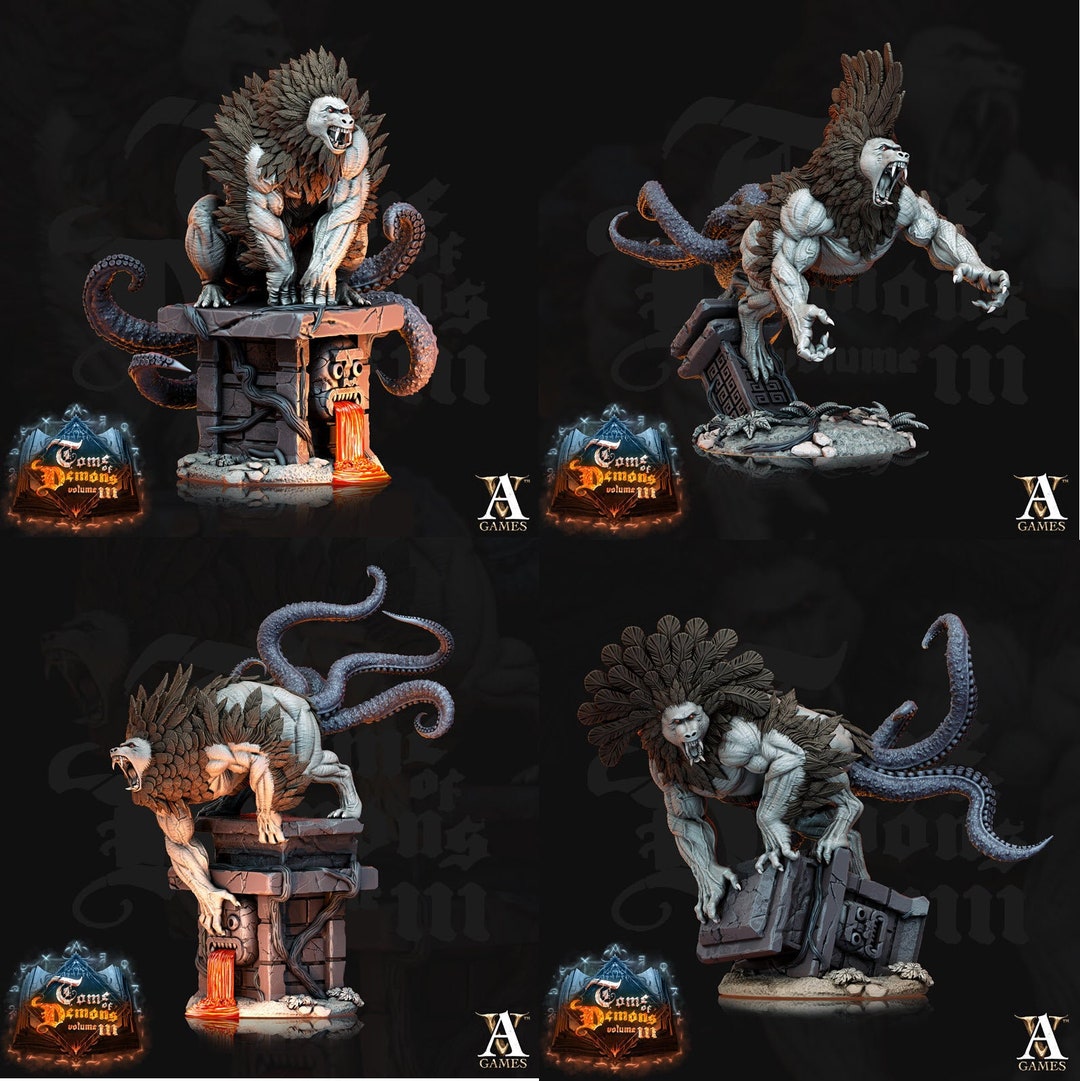 3D Printed Archvillain Games Teraton Shumba Tome of Demons 28 32mm D&D ...