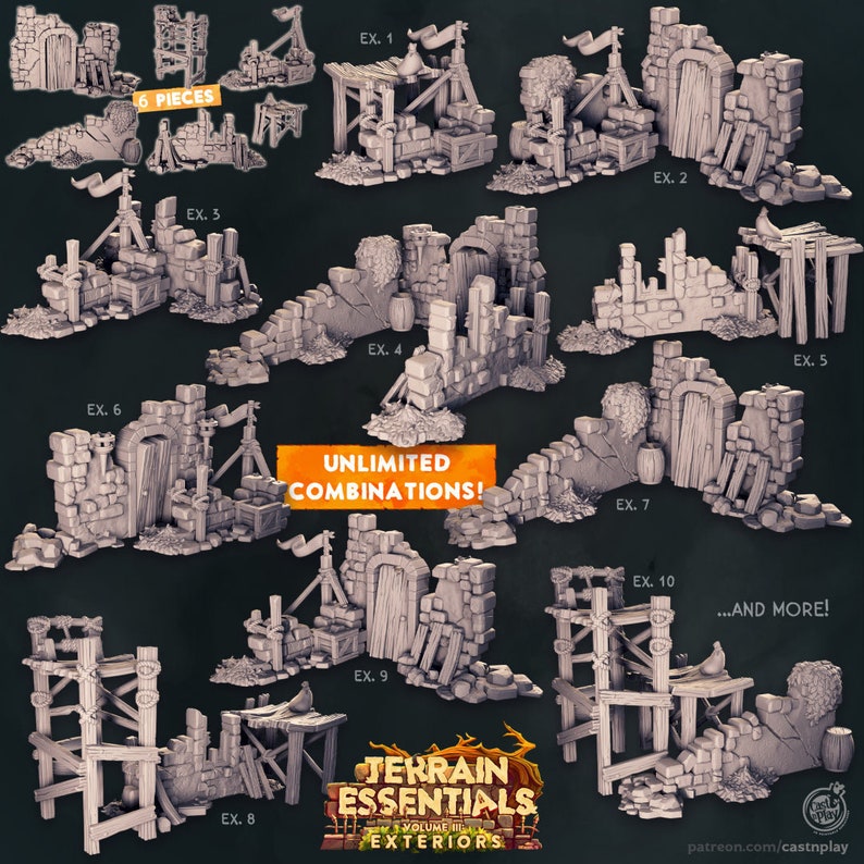 3D Printed Cast N Play Terrain Essentials Exteriors Vol. III - Starter ...