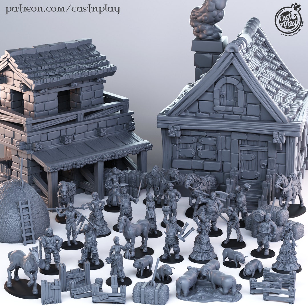 3D Printed Cast N Play Townsfolk Third Release 28mm 32mm D&D - Etsy