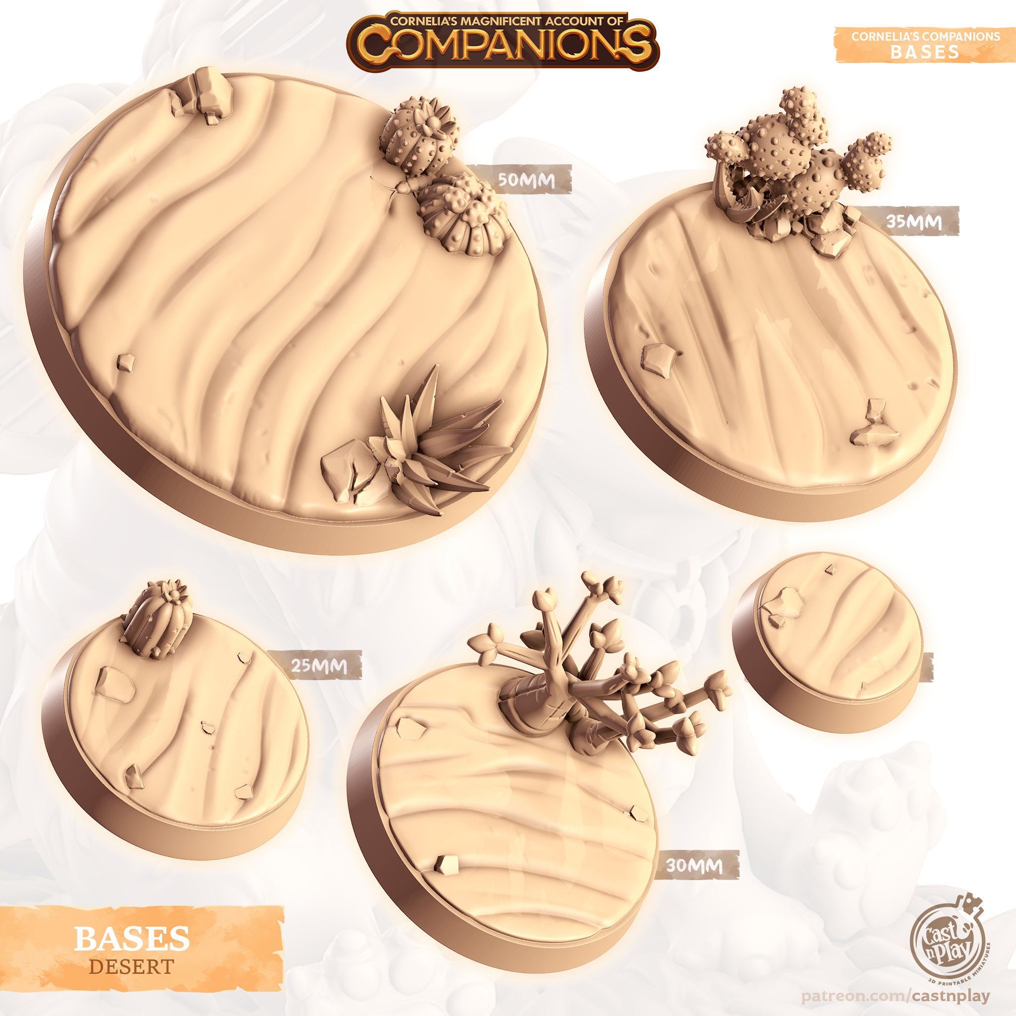 3D Printed Cast N Play Desert Bases Companion's Bases - Master Pack ...