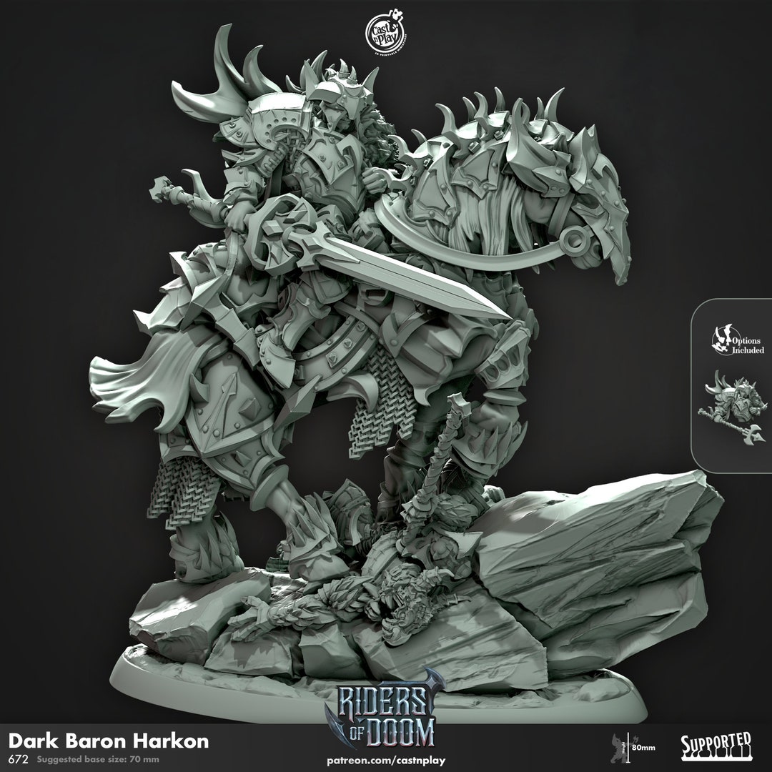 3D Printed Cast N Play Dark Baron Harkon Riders of Doom Set 28mm 32mm D ...
