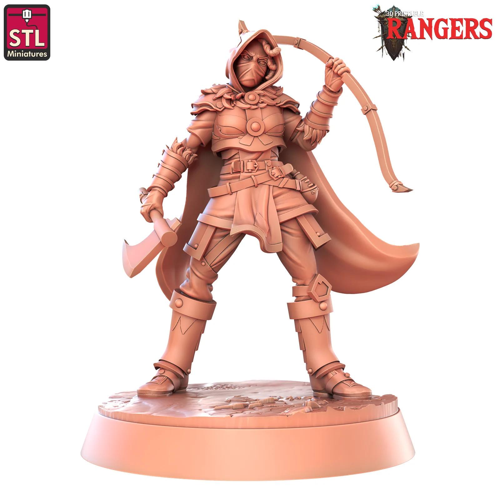 3D Printed STL Miniatures Human Female Ranger B Rangers 28 - 32mm War ...