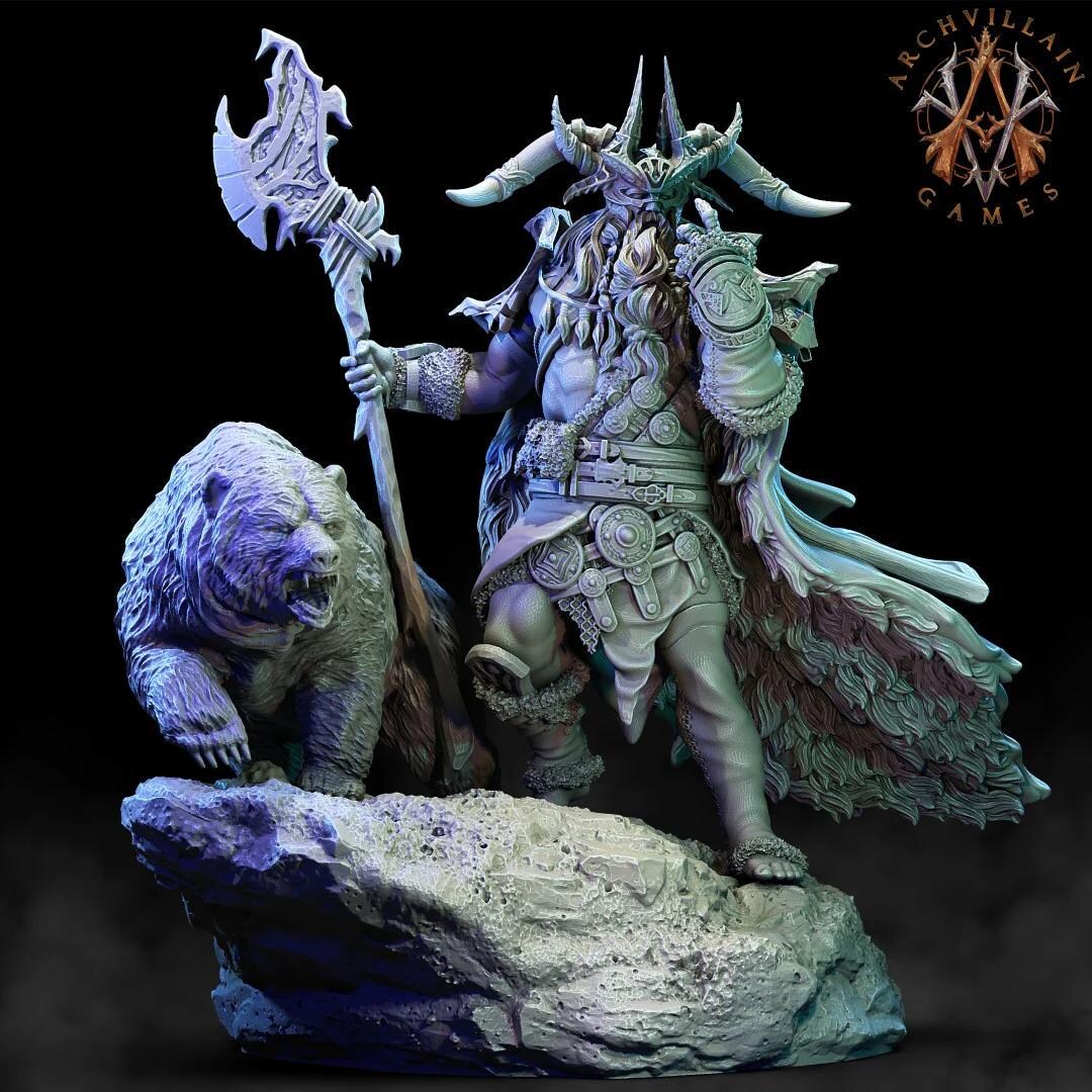3D Printed Archvillain Games Frostburn Horrors - Frost Giant Jarl 28mm ...