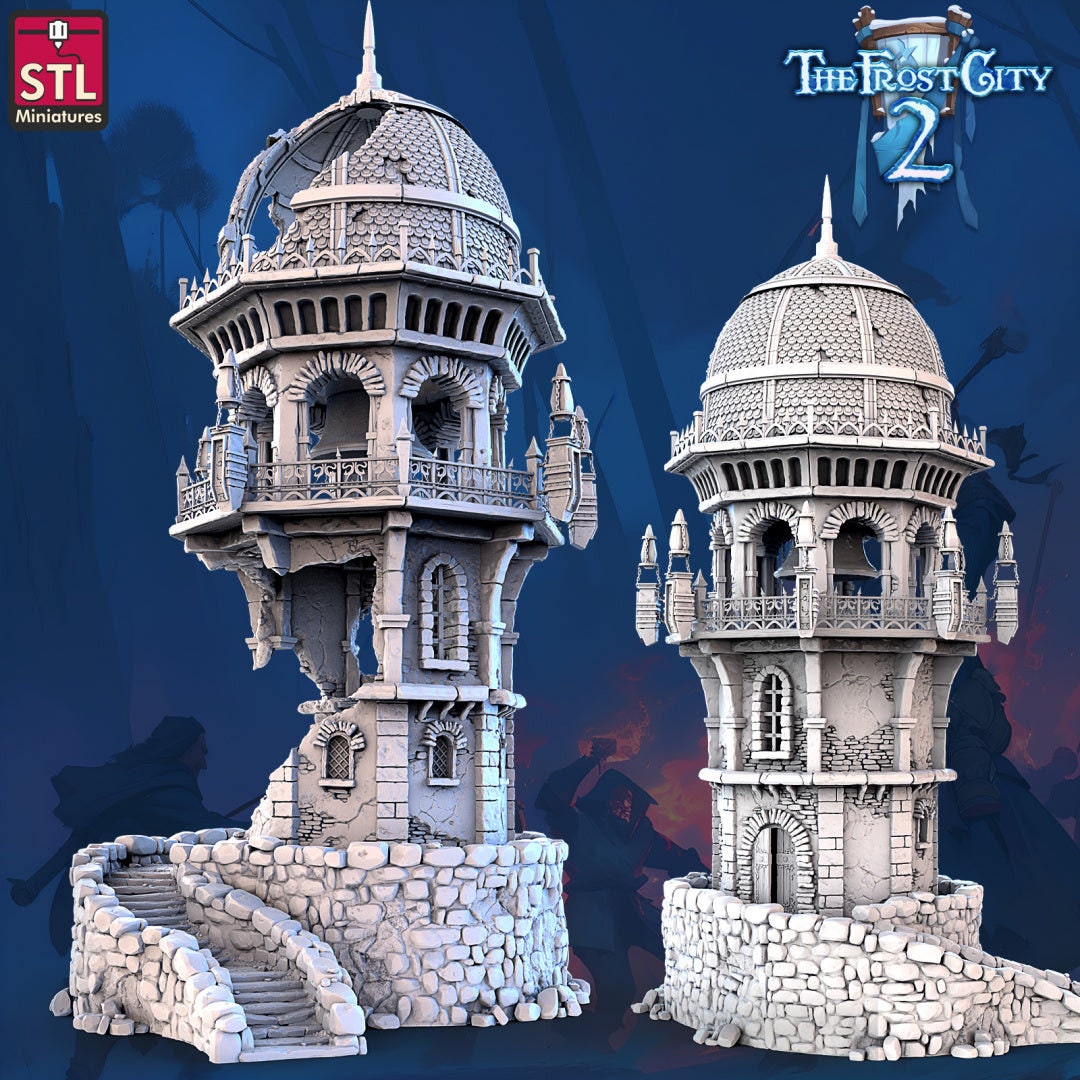 3D Printed STL Miniatures Bell Tower the Frost City 2 28 - 32mm War ...